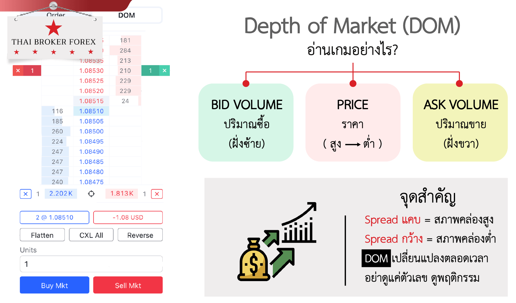 อ่านเกมราคา "เบื้องหลัง" ของการเคลื่อนไหวผ่าน Depth of Market (DOM) ⋆ ...